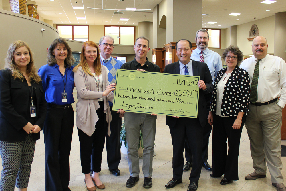 Legacy Donation Awarded to Christian Aid Center | Baker Boyer Bank